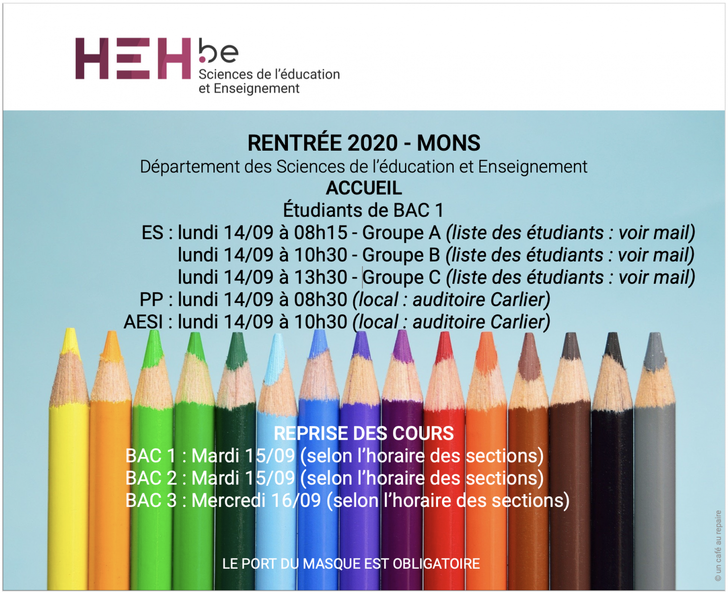 Organisation de la rentrée au Département des Sciences de l'éducation ...
